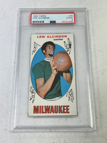 1969-70 Topps Basketball Lew Alcindor Kareem Abdul Jabbar Rookie 25 PSA ...