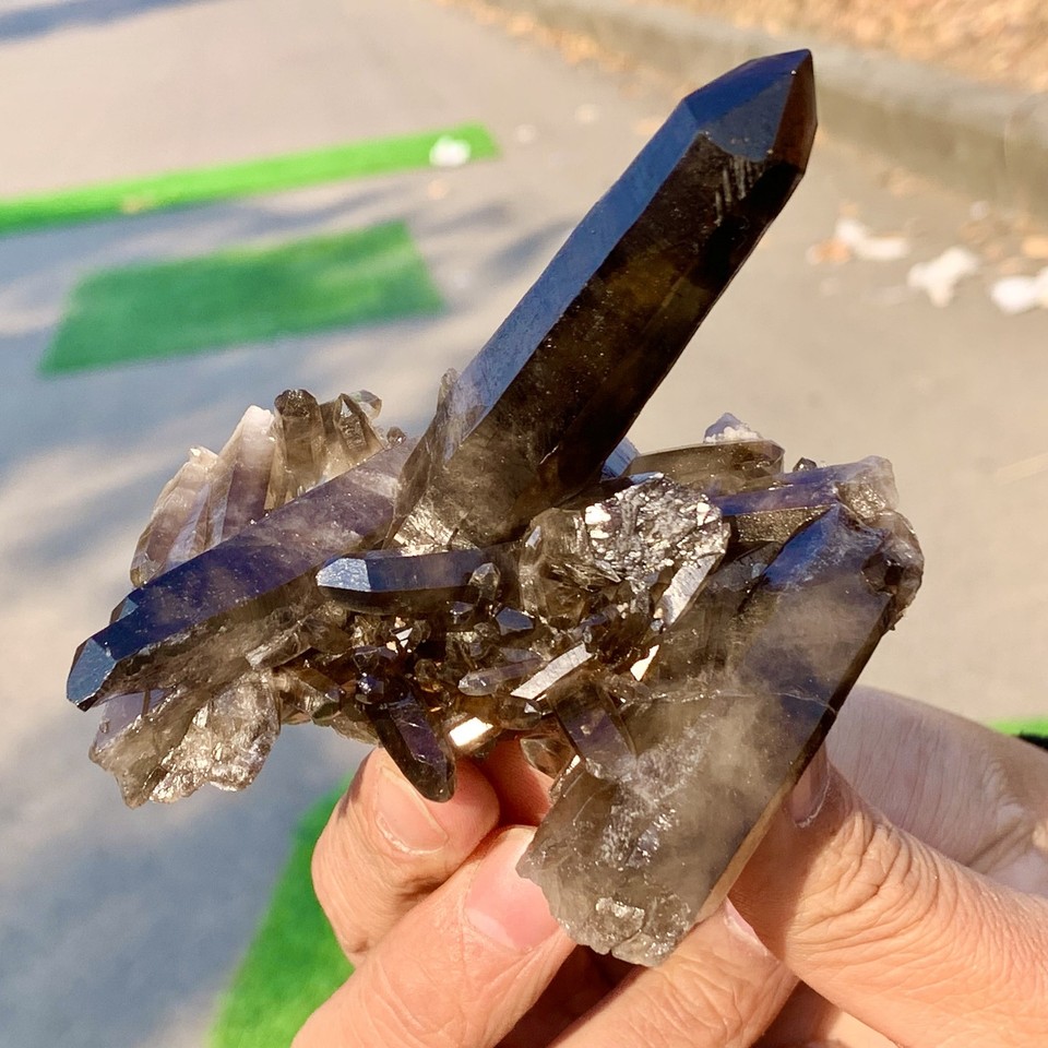 117G Natural black crystal skeleton cluster black mineral mud sample ...