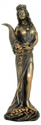 Fortuna Roman Goddess Statue 18cm Bronze Resin Figurine Italfama Italy ...
