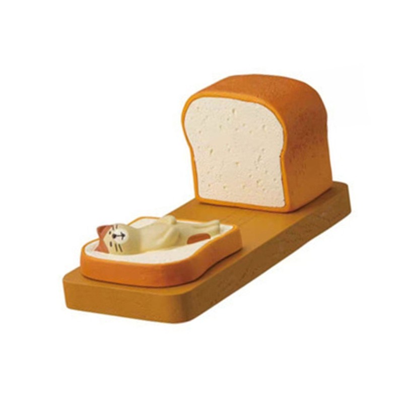 Cute Toast Bread Cats Resins Figurine Phone Holder Novelty Cats Desk ...
