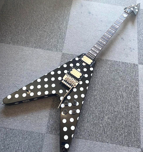 FERNANDES FV-105RR Randy Rhoads V Polka Dot Black 21f Vintage Rare ...