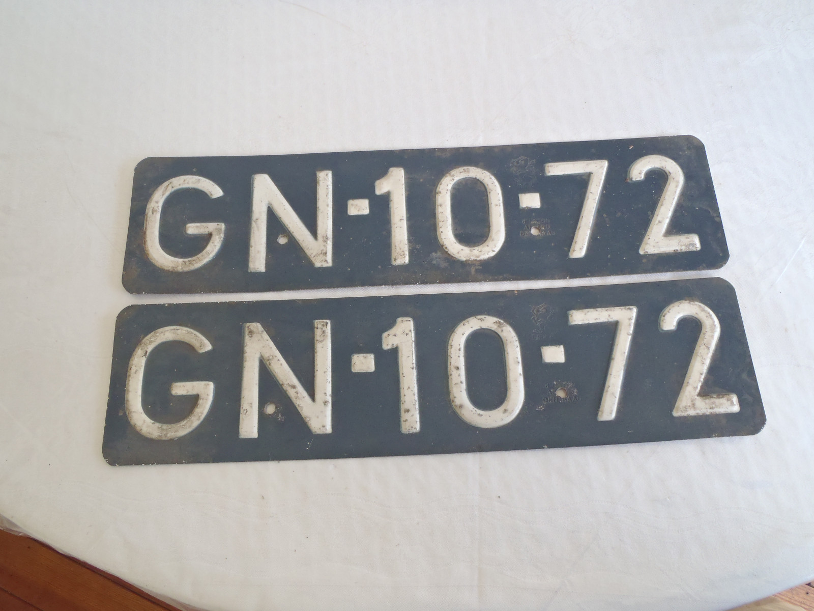 1951-65 Netherlands License Plate GN 10 72 pair | eBay