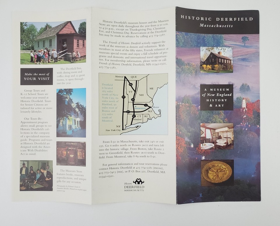 1990s Deerfield MA Museum New England History Art Vintage Travel ...