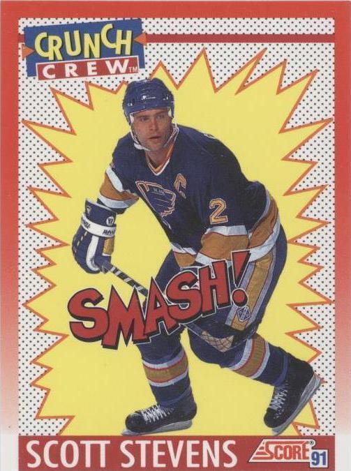 1991-92 Score Canadian - Crunch Crew Scott Stevens #307 Bilingual for ...