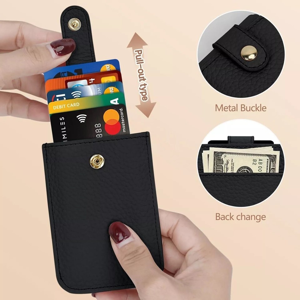 Slim Wallet Secure Men Women RFID Blocking Money Credit Card Holder ...