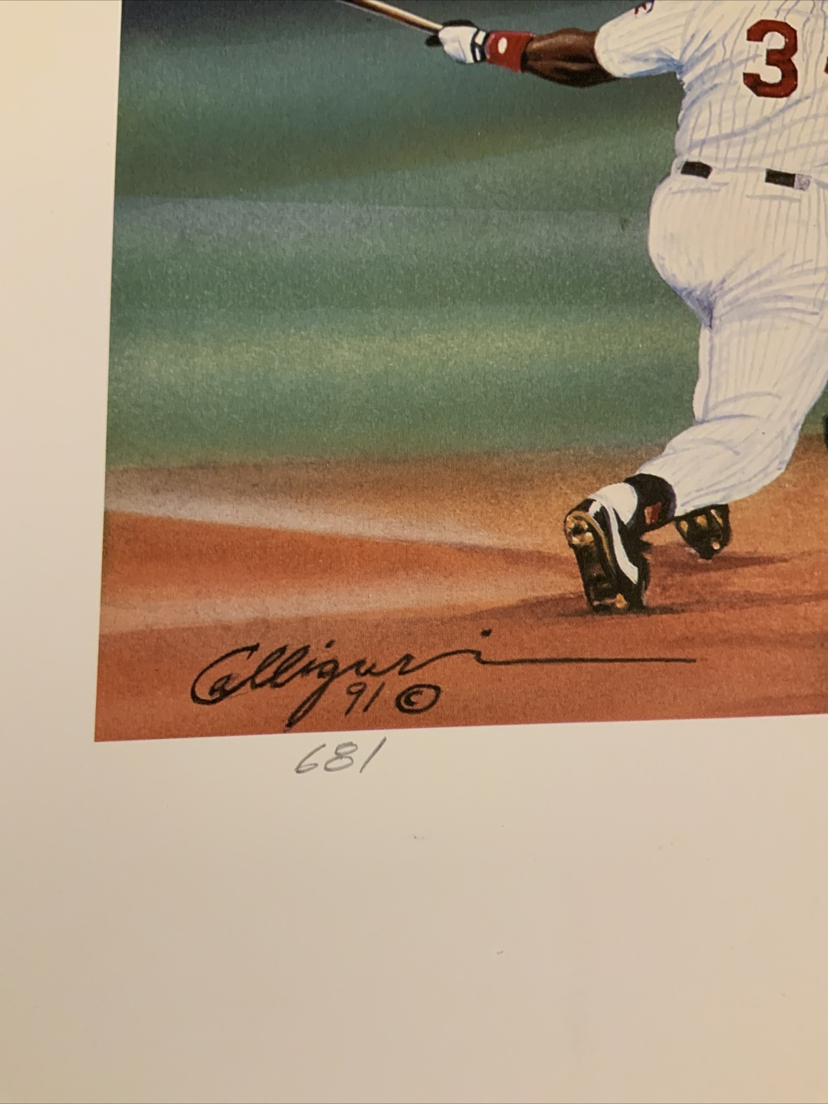 1992 Minnesota Twins Kirby Puckett Kelly Russell Studios Artist Signed ...