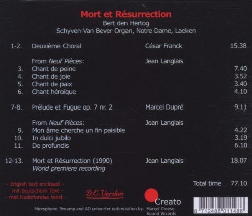 Mort et Resurrection by Jean Langlais and his Masters (CD, 2008, D. E ...