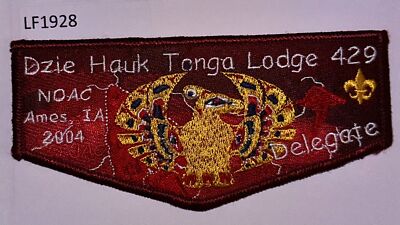 Boy Scout OA Flap Dzie Hauk Tonga Lodge 429 2004 NOAC Delegate | eBay