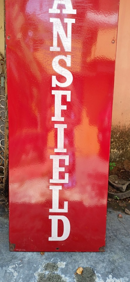 MRF Mansfield Tyre Oil Gas Station Enamel Porcelain Sign Board Antiq ...