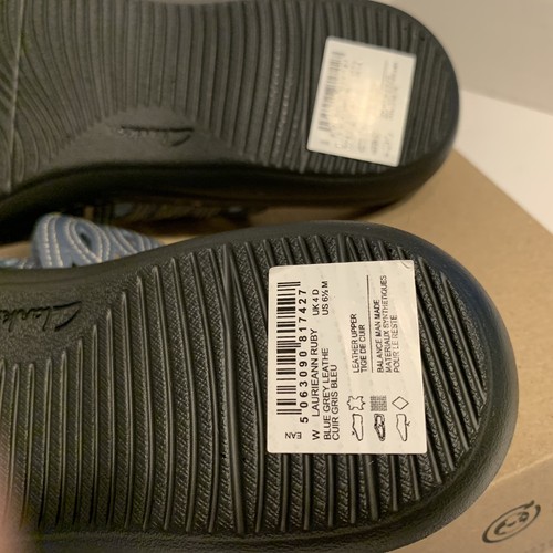 Clarks Collection Women's Laurieann Ruby Flat Sandals 6.5 M Blue Grey ...