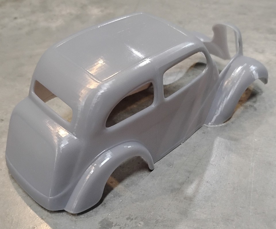 3D Printed 1/25 1948 Anglia Drag Body with Welded Frame and Suspension ...