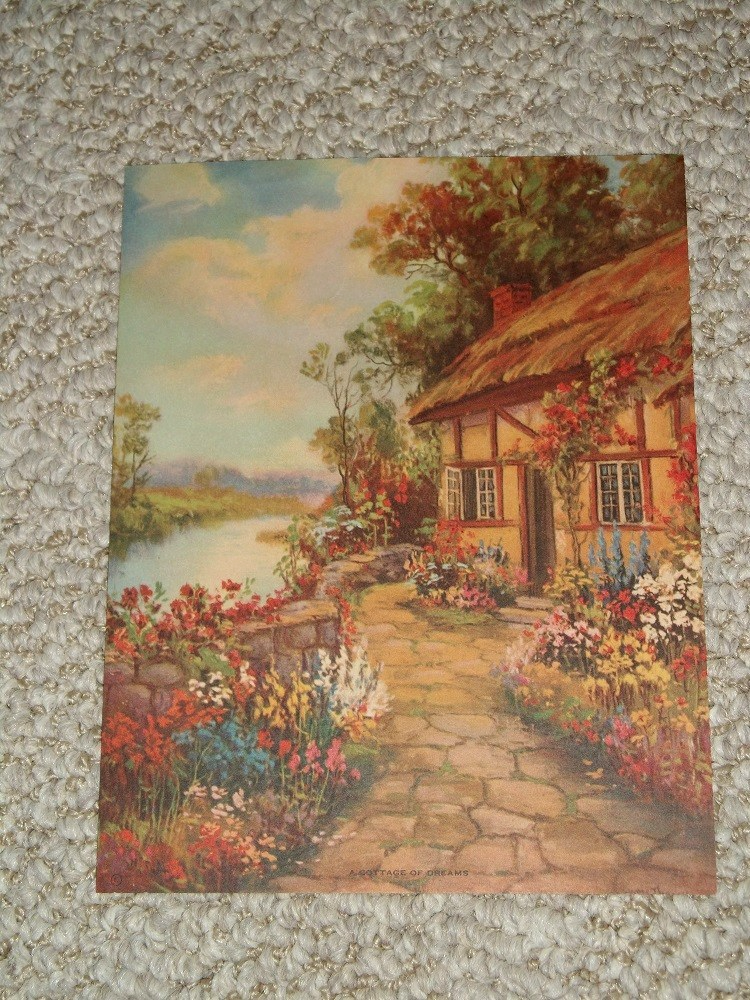 1930s Calendar Art Print ~ A Cottage of Dreams ~ W.M. THOMPSON ~ | eBay