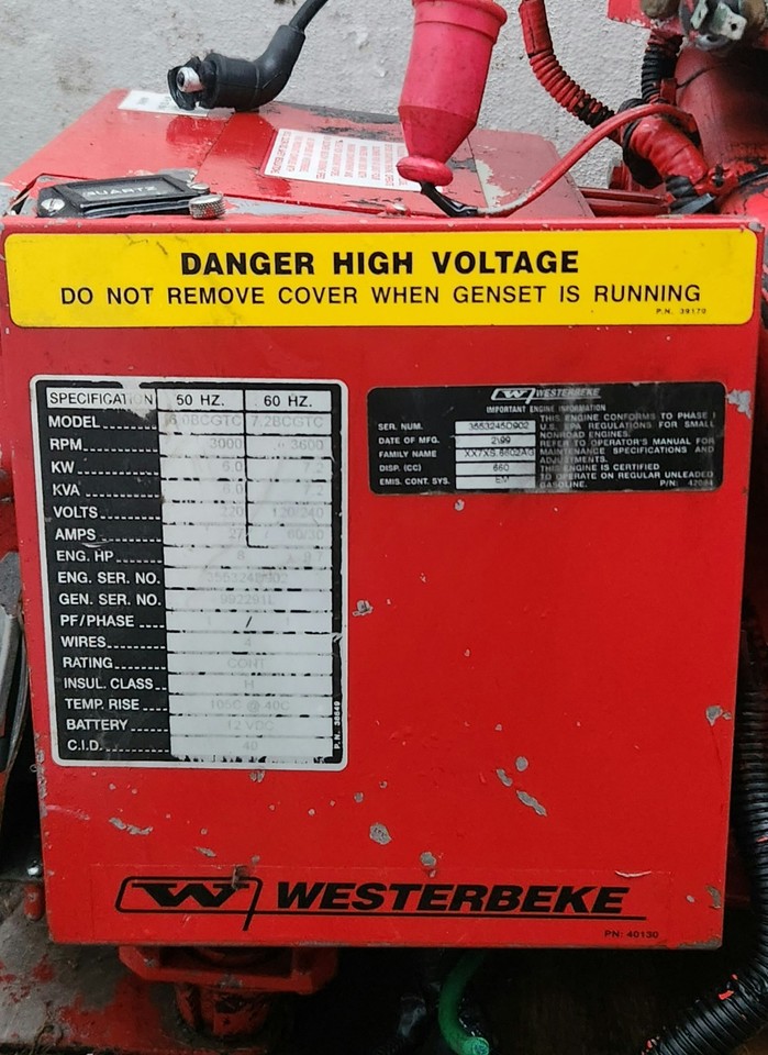 Westerbeke 5.0 BCG marine gasoline generator | eBay