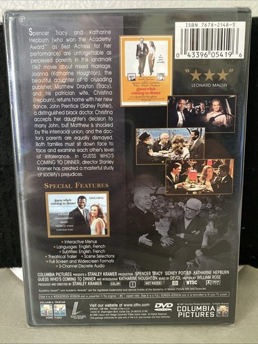 Guess Who's Coming to Dinner - DVD - NEW - Sidney Poitier - Free ...