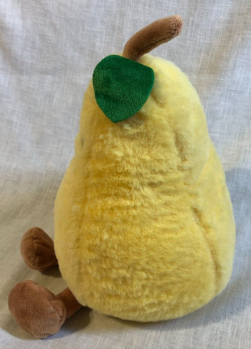 Plush Yellow Pear With Stem & Leaf Stuffed Plush Toy USA Seller New 9.5 ...