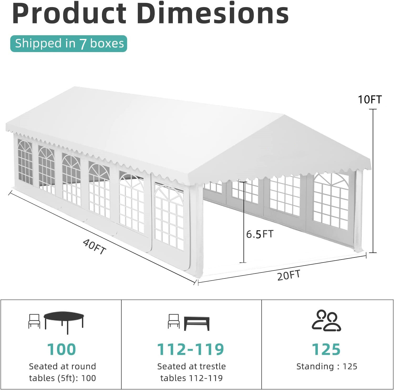Outdoor Party Tent 20x40' 16x32' 13x26' 16x20' for Wedding Event Gazebo ...
