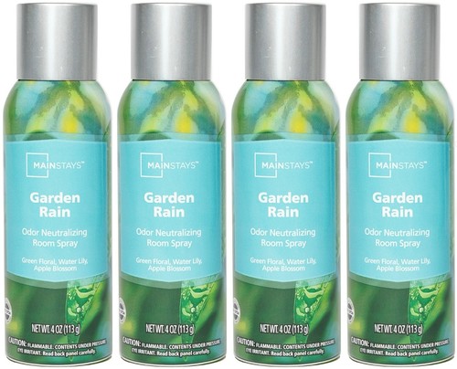 4 Mainstays GARDEN RAIN Odor Neutralizing Room Spray Mist Perfume 4 oz ...