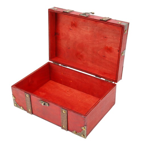 Rectangle Treasure Chest Reinforced Corners Wood Treasure Box For ...
