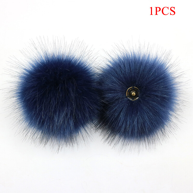 Fluffy Faux Fox Fur Pompom 8cm Pom Poms Ball with Dark Buckle DIY for ...