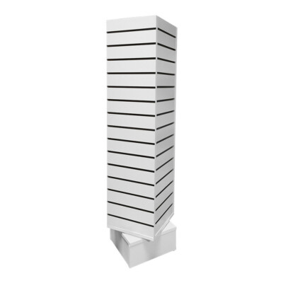 WHITE 12" x 12" x 54" Revolving Slatwall Floor Display Rotating 4 Sided ...