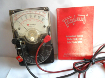 Vintage Triplett Model 310 Type 2 Analog Volt Ohm Meter VOM Hand Size w ...