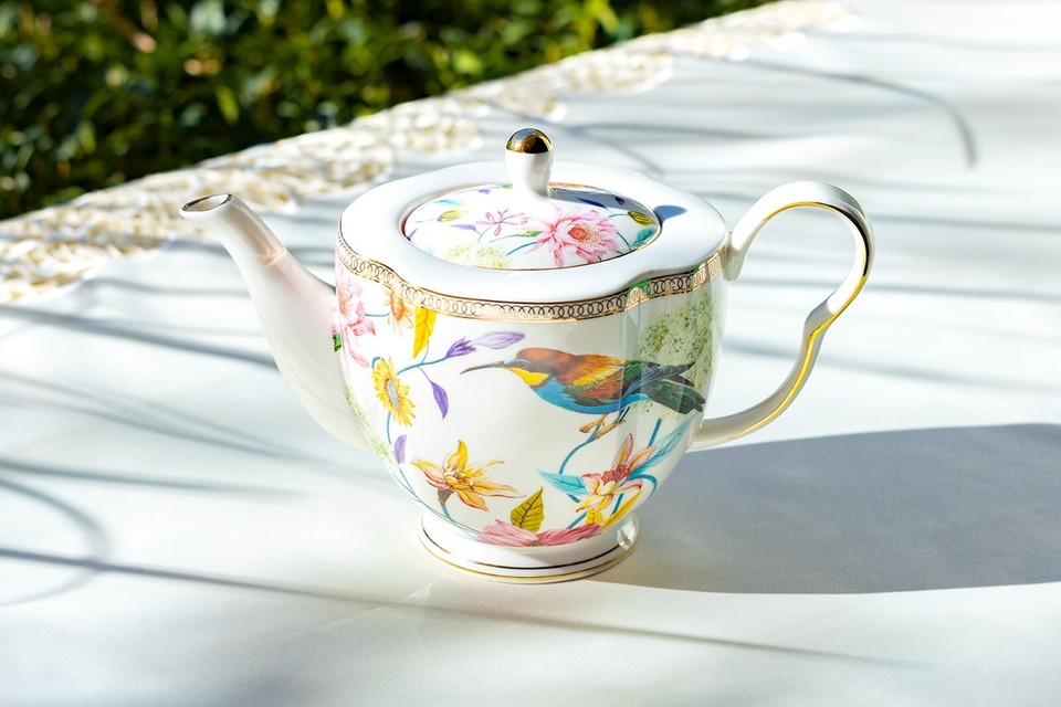 Grace Teaware Spring Flowers with Hummingbird Fine Porcelain Tea Set | eBay