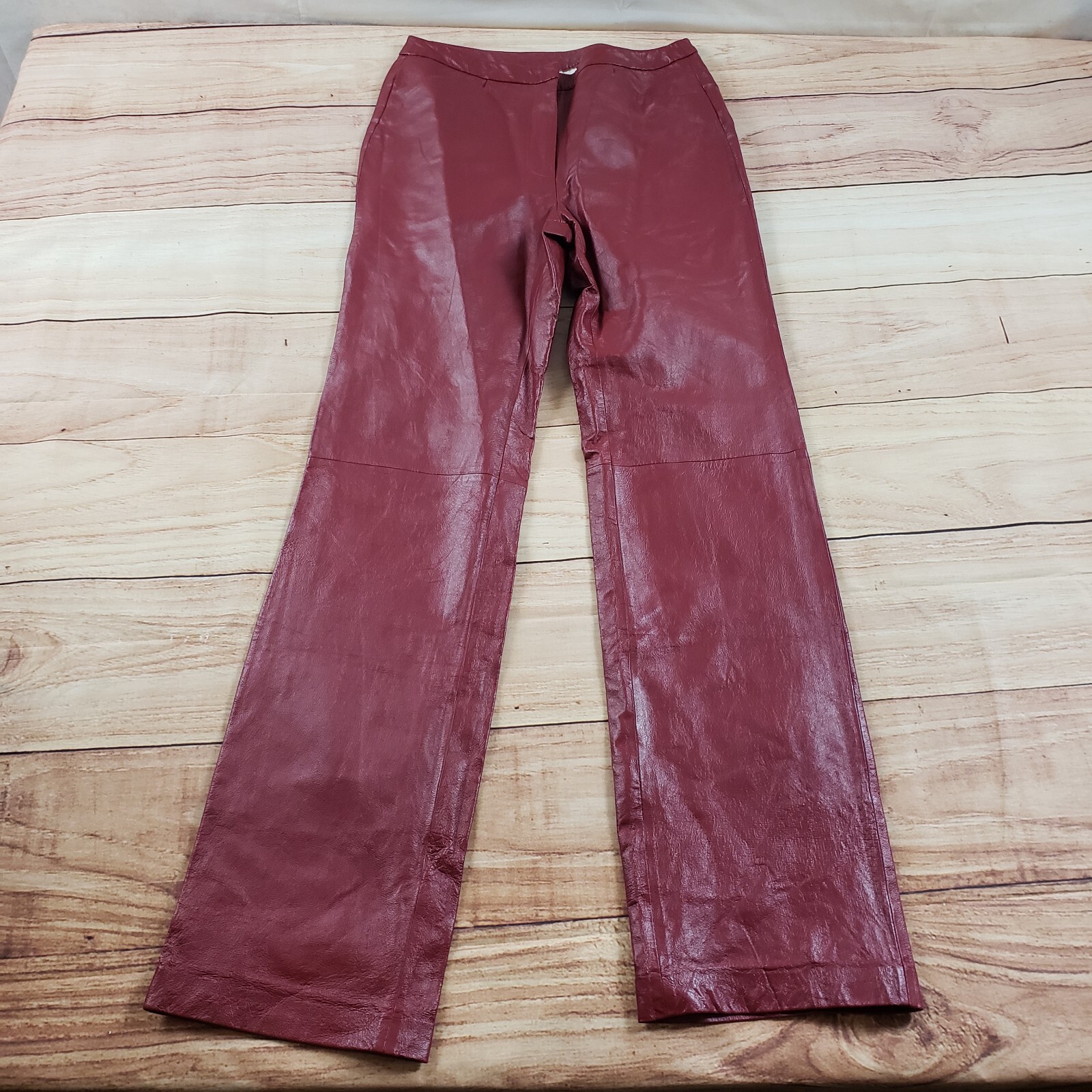 Chadwicks Pants Womens 8 Tall Red Burgundy Straight L… - Gem