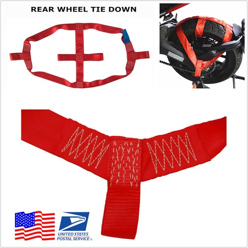 1Pcs Red Motorcycle Rear Wheel Handlebar Transport Bar Tie Down Strap ...