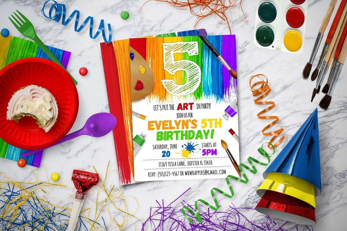 Paint Splatter Invitations