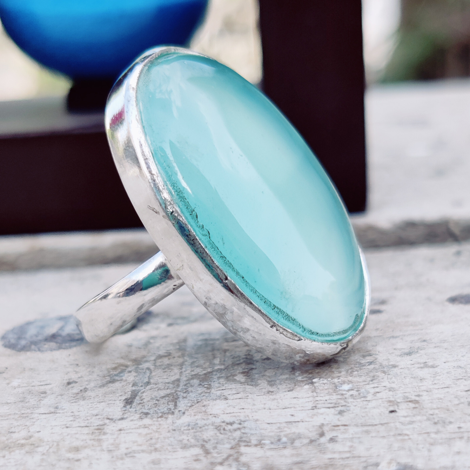 Aqua Chalcedony Gemstone 925Sterling Silver Father's Day Jewelry All ...