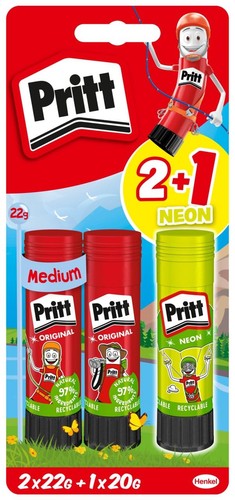 Pritt PBS2D Glue Sticks Plus One Coloured Glue Stick, 20 g BTS Design ...