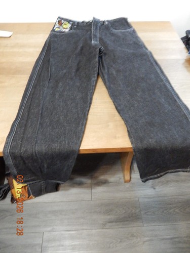 Vtg FUBU Platinum Denim Jeans Fat Albert Mens 34x34* BLACK baggy Loose ...