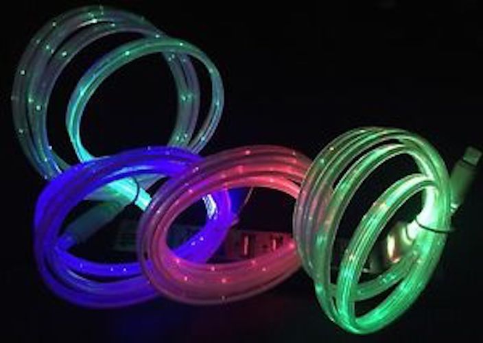 led light-up data charger power charge cable for iPhone X 7 6 4 5s ...