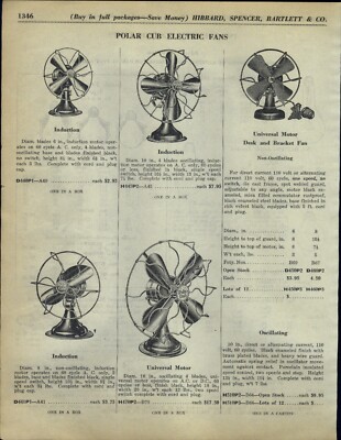 1933 PAPER AD Polar Cub Electric Fan Induction Universal Motor ...