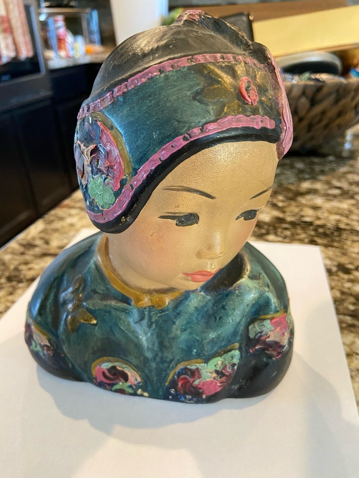Esther Hunt Rare Lotus Bud Head Bust 1920's Hand Made & Painted ...