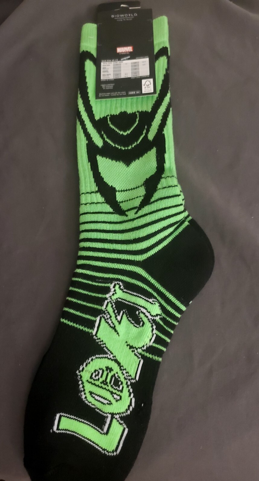 Loki W The Horned Helmet Exclusive Limited-Edition Disney Marvel Loki Crew Socks | eBay