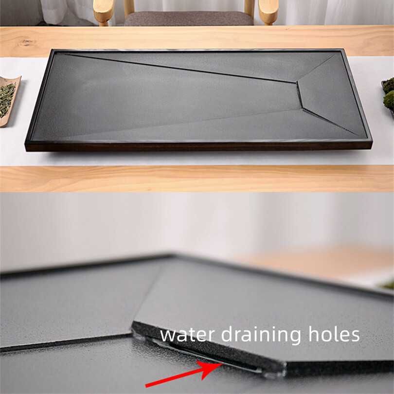 tea tray water draining weighted black stone tea table invisible outlet ...