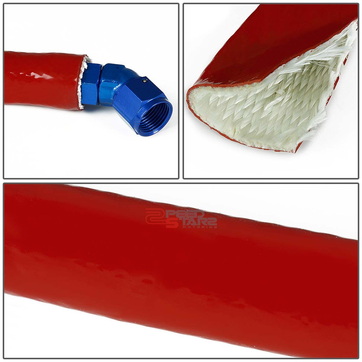 3/8" 10MM FIRE SLEEVE BRAIDED THERMAL INSULATION RED HOSE WOVEN ...