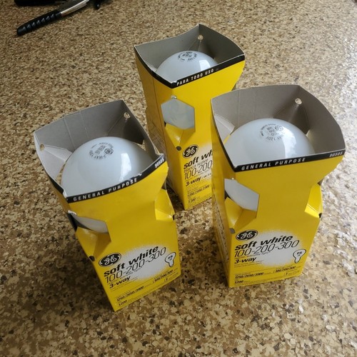 3 GE Mogul 3 Way Light Bulbs 100/200/300 Watt PS25 NOS | eBay