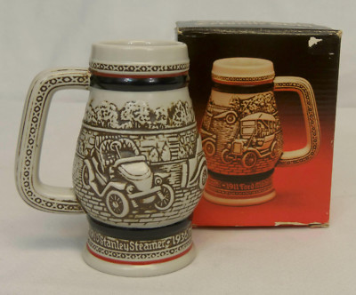 1982 Avon CAR CLASSICS Miniature 5" Beer Stein Stanley Steamer MG ...