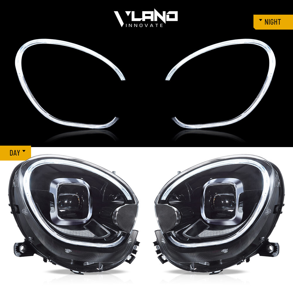 Pair VLAND LED Headlights For 2010-16 Mini Cooper Countryman R60 W ...