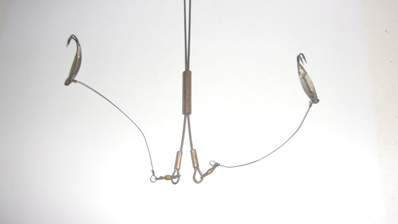 Vintage Unknown Brass Adjustable Width Twin Spoon Trailer Minnow ...