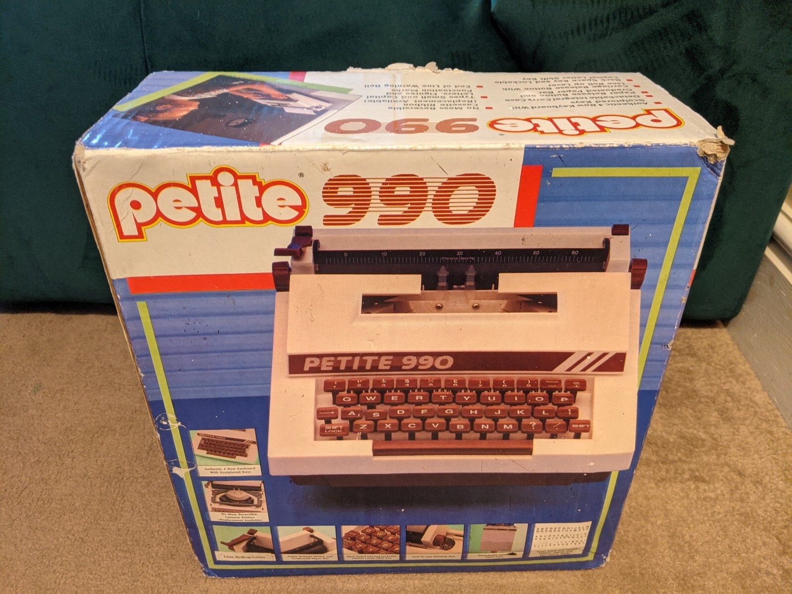 Petite 990 vintage typewriter boxed no printer ribbon Brown Keys ...