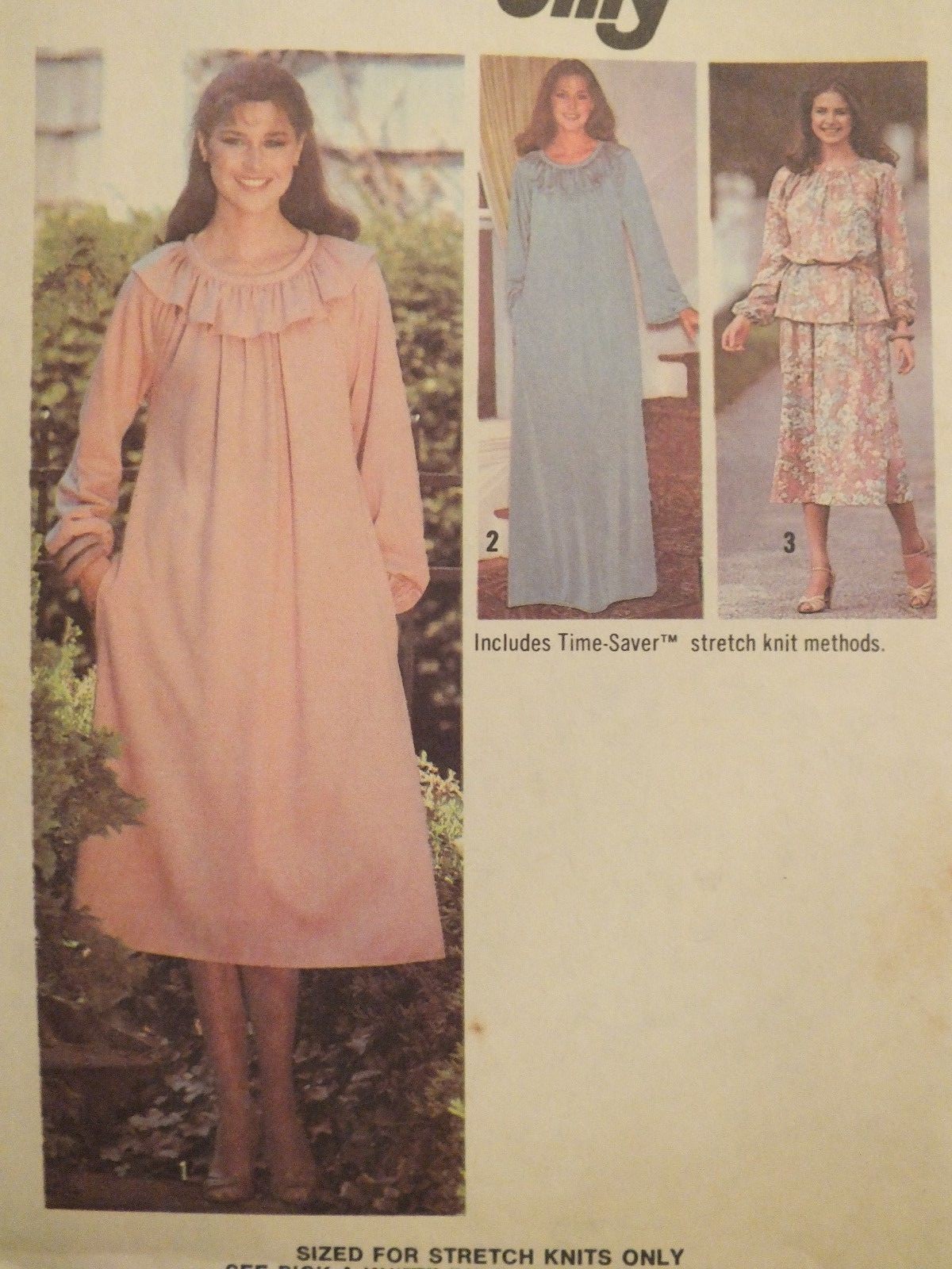 Fab VTG 78 SIMPLICITY 8734 Misses Knit 1-2 pc Dresses~2 lengths PATTERN ...