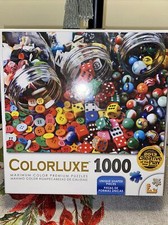 Colorluxe 1000 Piece Puzzle Colorful Mix of Buttons and Dice Complete ...
