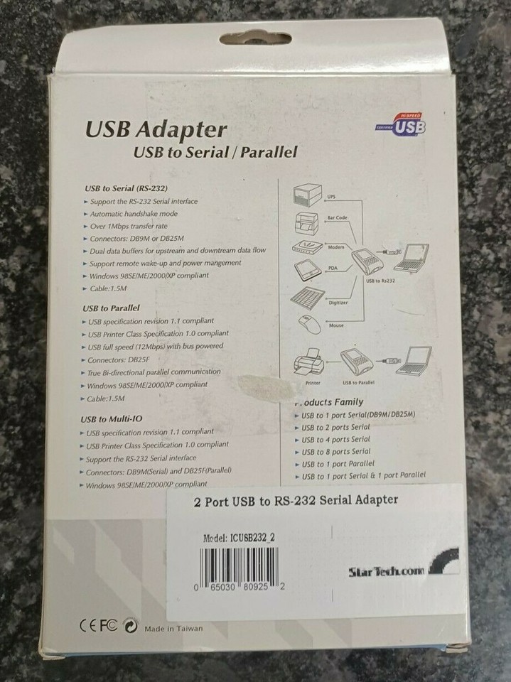 Startech USB to RS-232 Serial / Parallel adapter ICUSB232 BLACK | eBay