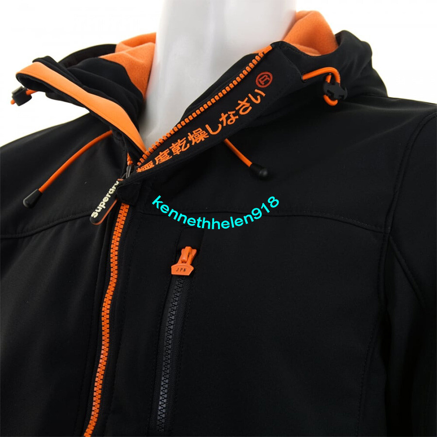 SUPERDRY WINDTREKKER JACKET COAT BLACK FLURO ORANGE MENS SIZE LARGE | eBay