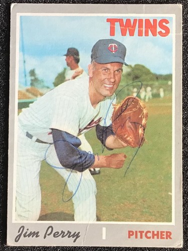 1970 Topps Baseball JIM PERRY AUTOGRAPHED Card #620 BLUE INK | eBay