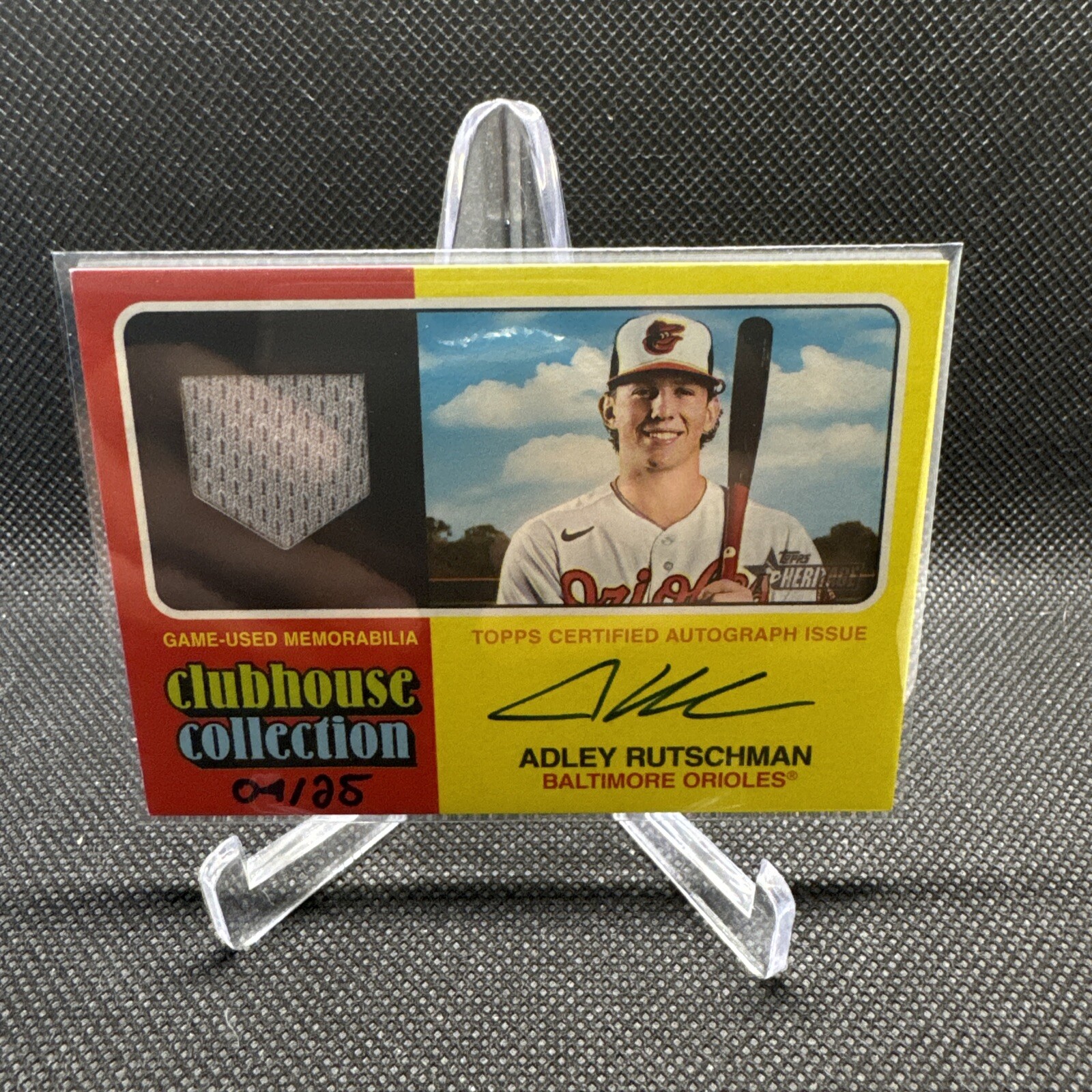 202 4Topps Heritage Clubhouse Autograph Relics Adley Rutschman Auto /25 ...