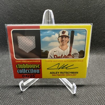 202 4Topps Heritage Clubhouse Autograph Relics Adley Rutschman Auto /25 ...